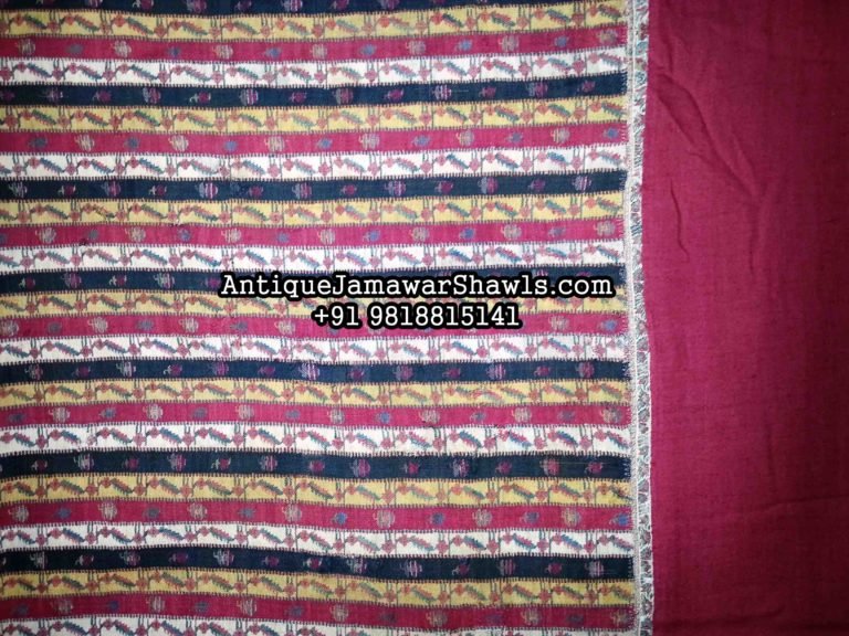 (73) Antique Durukha Pallowdar Jamawar Shawl - AntiqueJamawarShawls.com